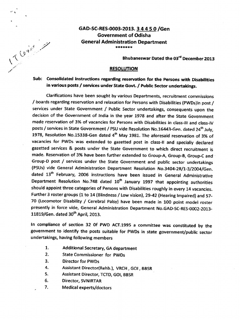 PWD Resolution | PDF | Visual Impairment | Disability