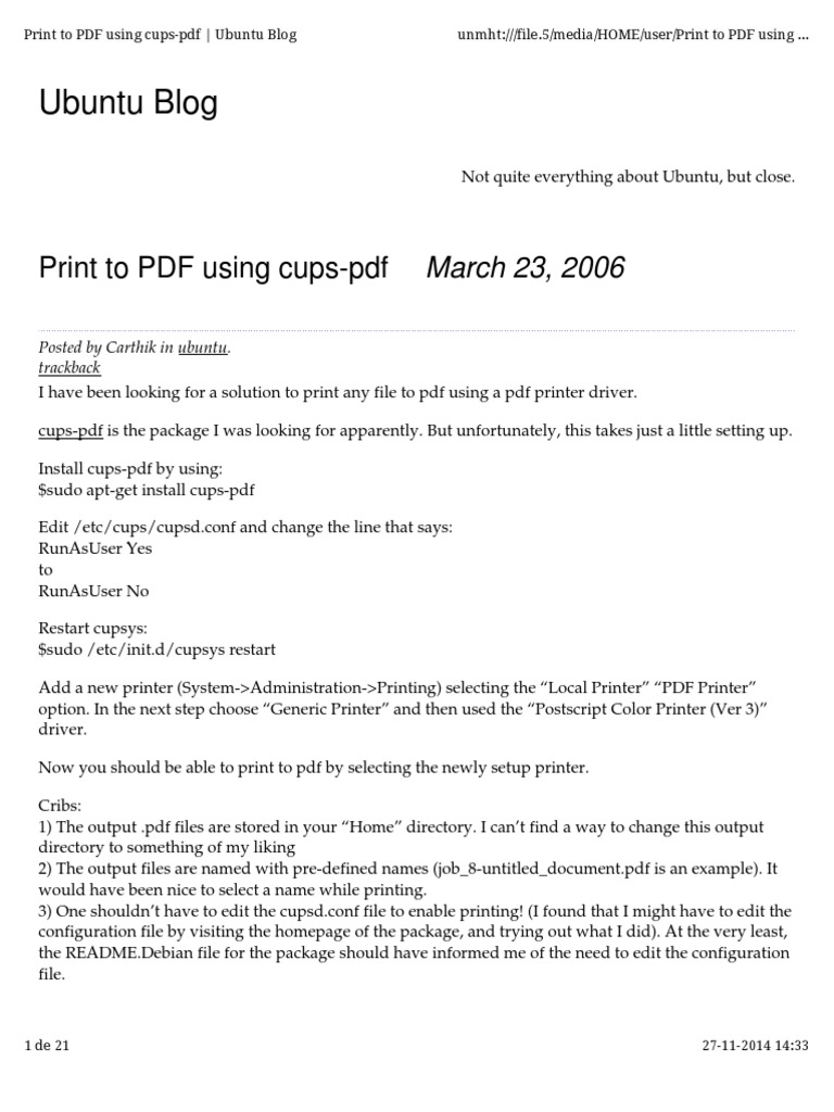 Print Pdf Using Cups Pdf Pdf Ubuntu Operating System Portable
