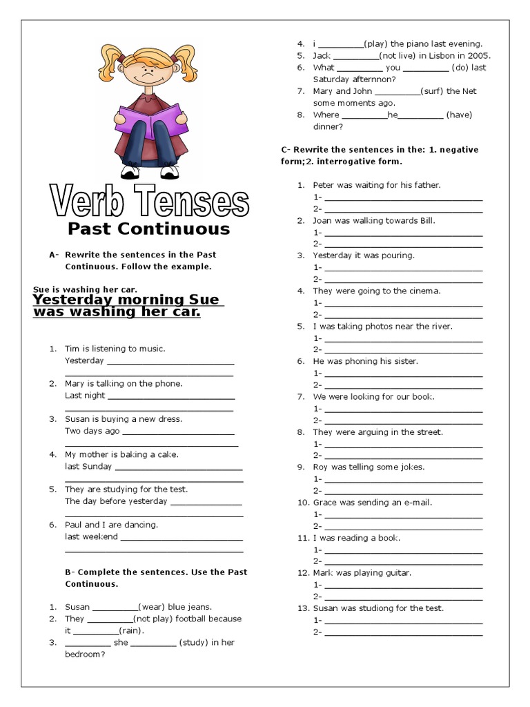 Past Continuous Tense Practice Worksheet | PDF | Games & Activities
