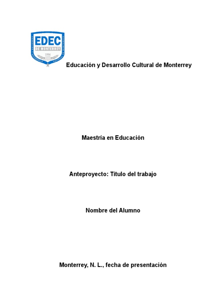 Modelo de Portada EDEC | PDF