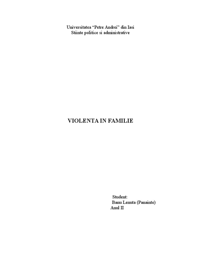 Proiect Violenta in Familie | PDF