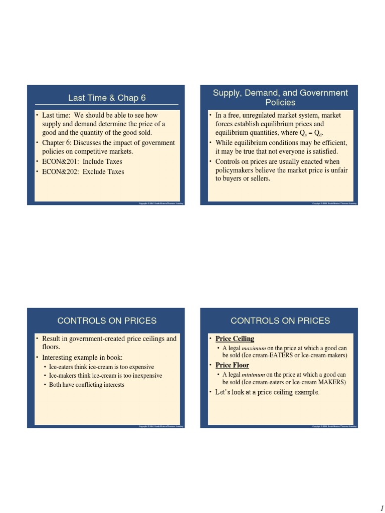 ECON&201 202 Chp6 PowPt | PDF | Tax Incidence | Supply And Demand
