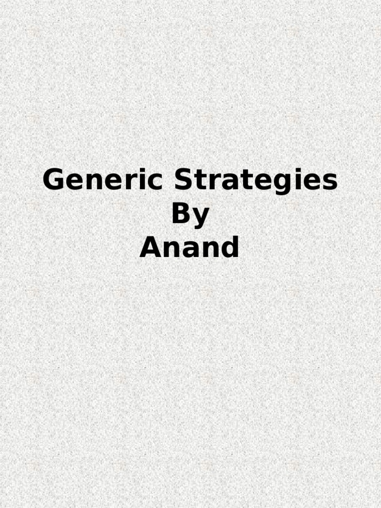 Understanding Generic Business Strategies | PDF | Strategic Management ...