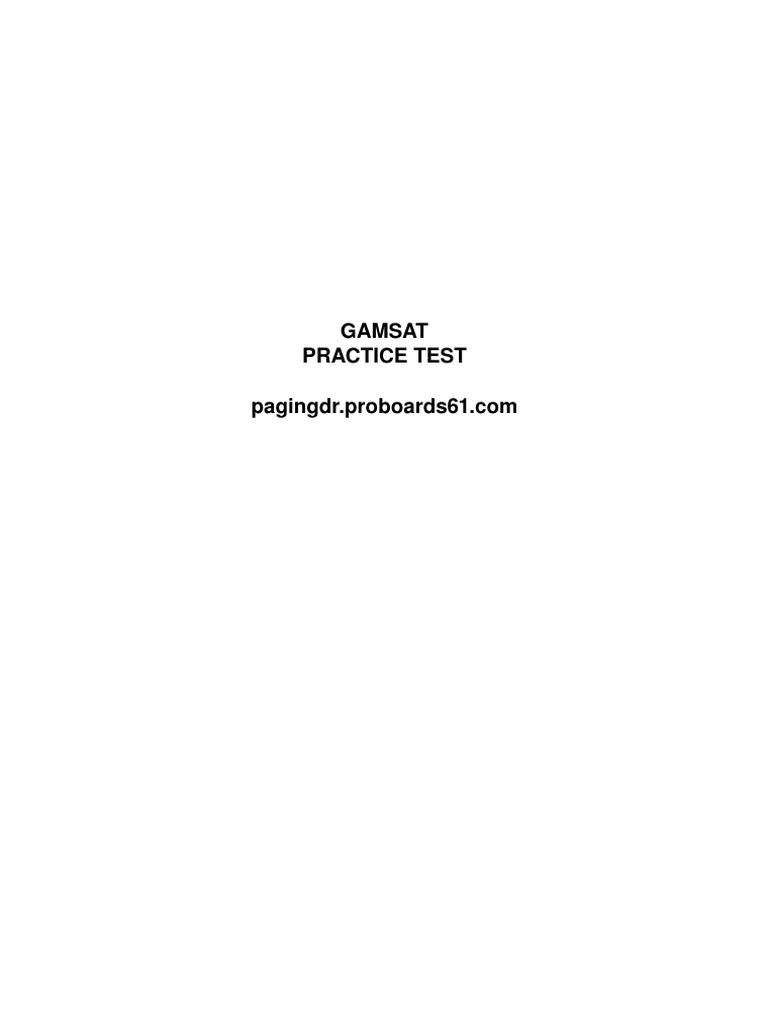 GAMSAT Practice Test: An In-Depth Preview and Guide to Completing a ...
