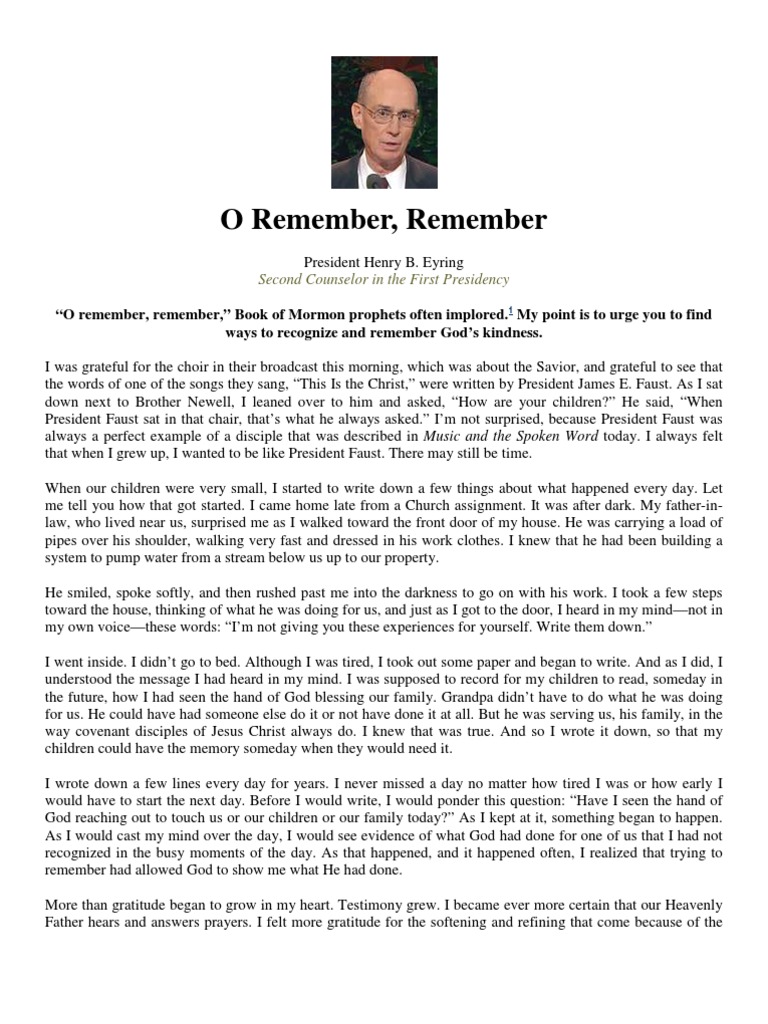 O Remember, Remember | PDF | God The Father | Jesus
