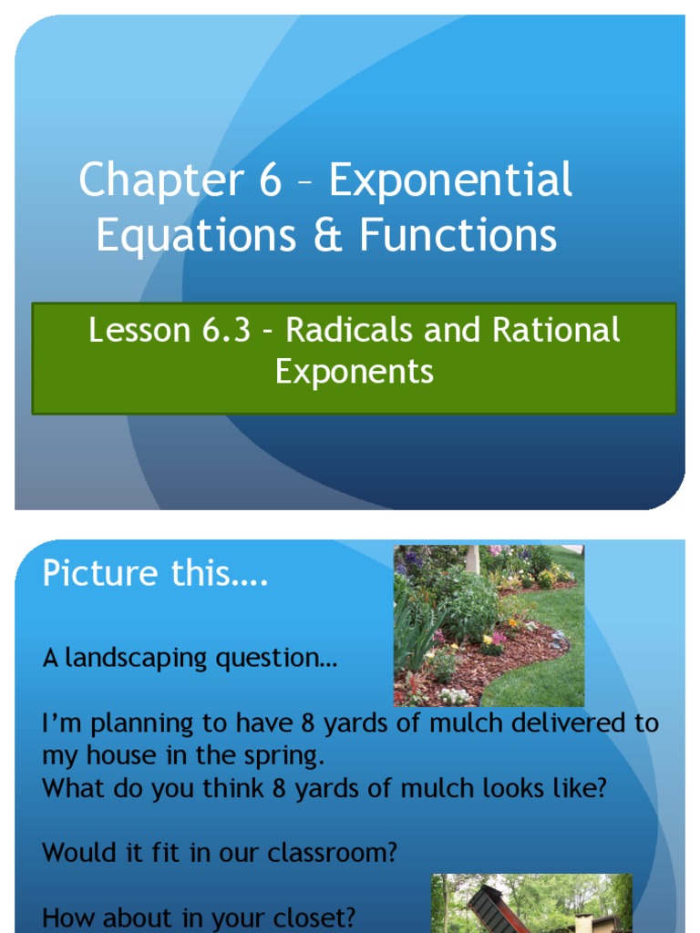 Lesson 6.3 Radicals and Rational Exponents | PDF | Science & Mathematics