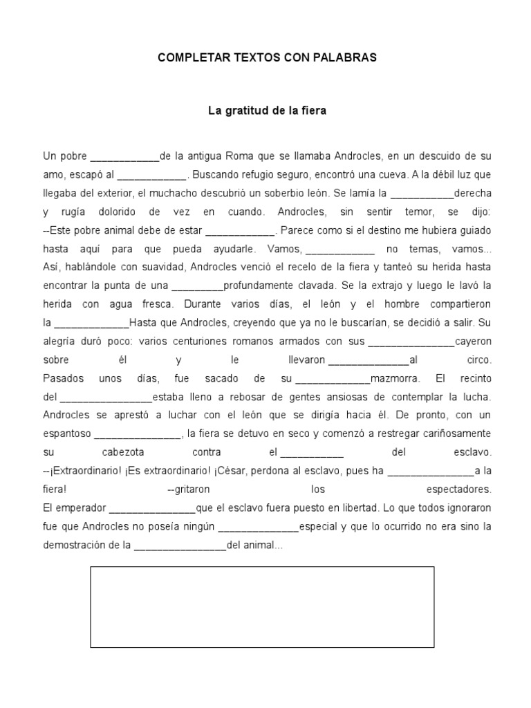 Completar Textos Con Palabras | PDF