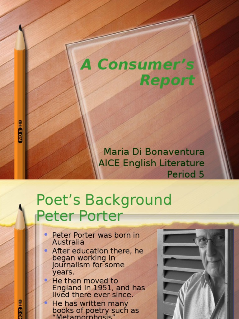 Analysis of "A Consumer's Report" Poem | PDF | Consumerism | Poetry