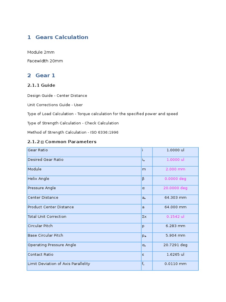 Gears Calculation | PDF | Gear | Strength Of Materials