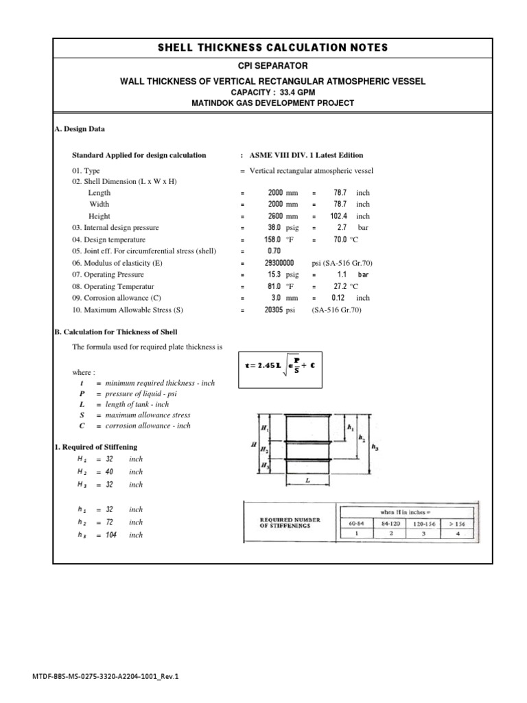 Rectangular Tank Shell Thickness Calculation | PDF | Teaching Methods ...