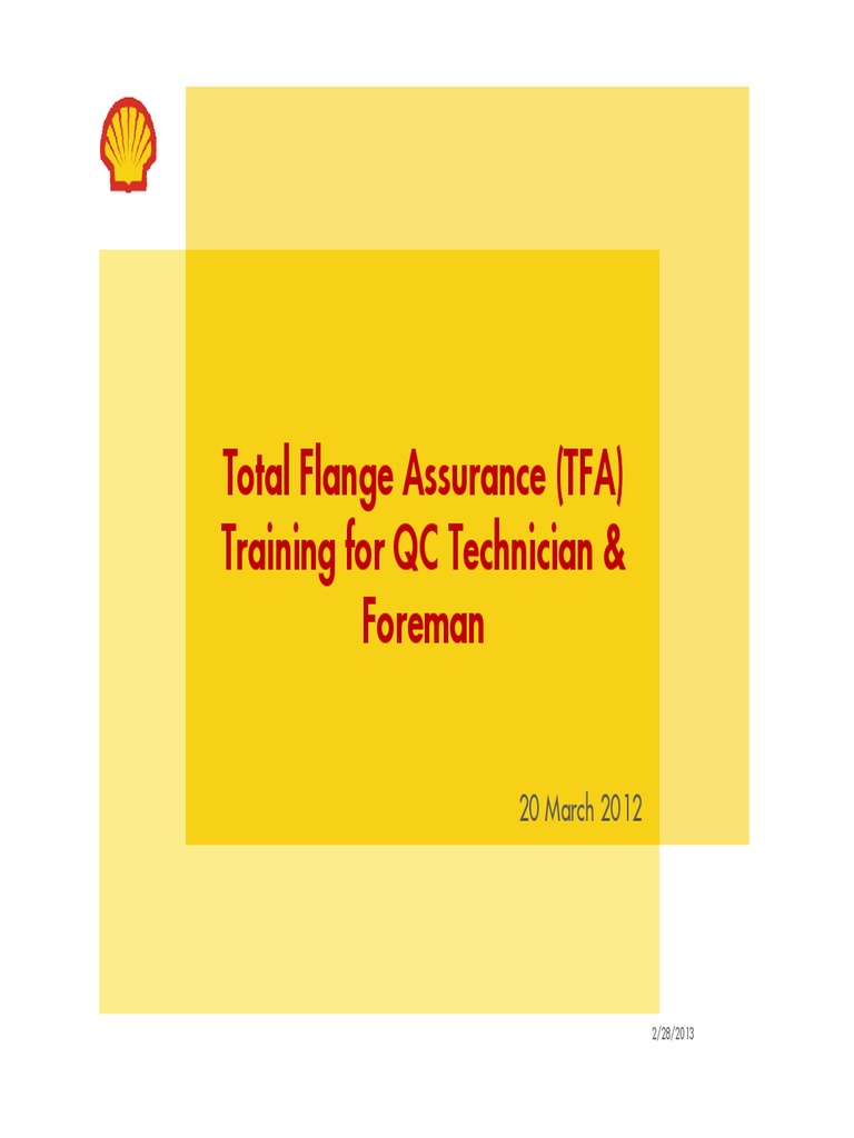 TFA Course For Foremen & QC Techn | PDF | Screw | Ultimate Tensile Strength