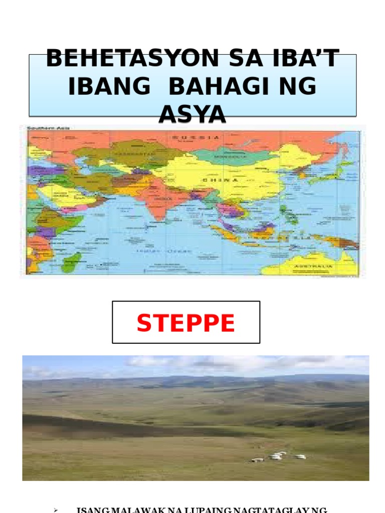 Behetasyon Sa Iba't Ibang Bahagi NG Asya | PDF