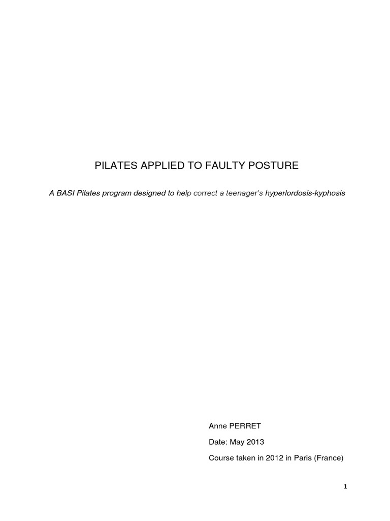 Pilates Applied To Faulty Posture | PDF | Pelvis | Anatomical Terms Of ...