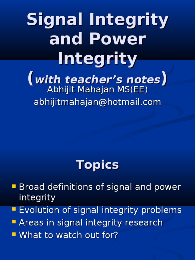 Signal and Power Integrity Overview | PDF | Electrical Network | Inductor