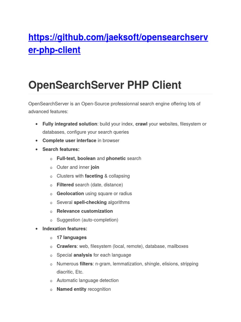 Open Search Server Client | PDF | Hypertext Transfer Protocol | Search ...