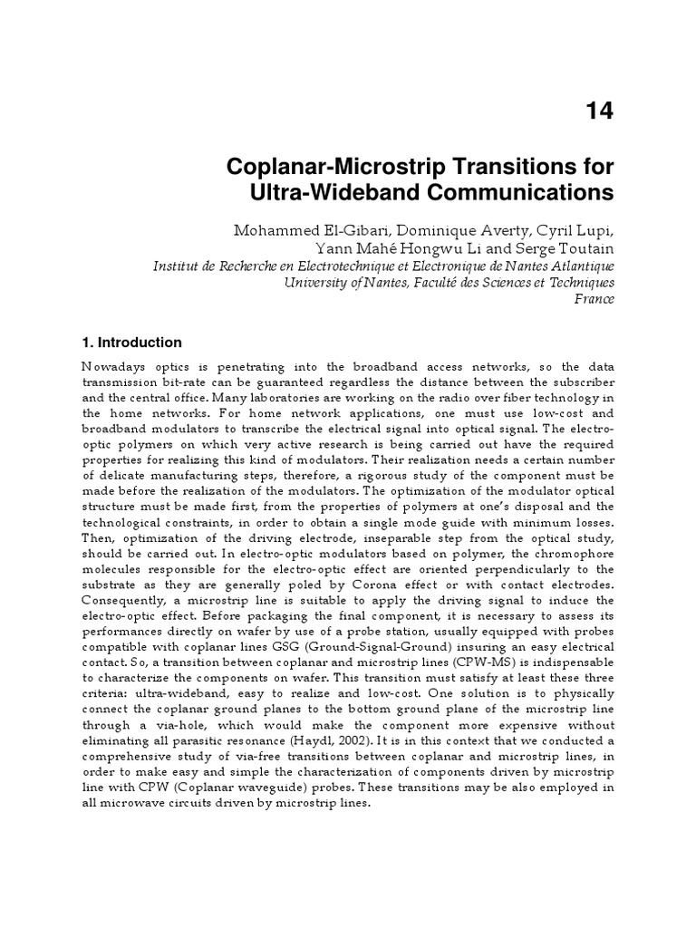 Coplanar-Microstrip Transitions for UWB | PDF | Electronics ...
