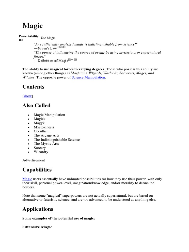 Magic | PDF | Magic (Paranormal) | Magician (Fantasy)