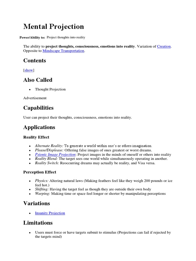Mental Projection | PDF