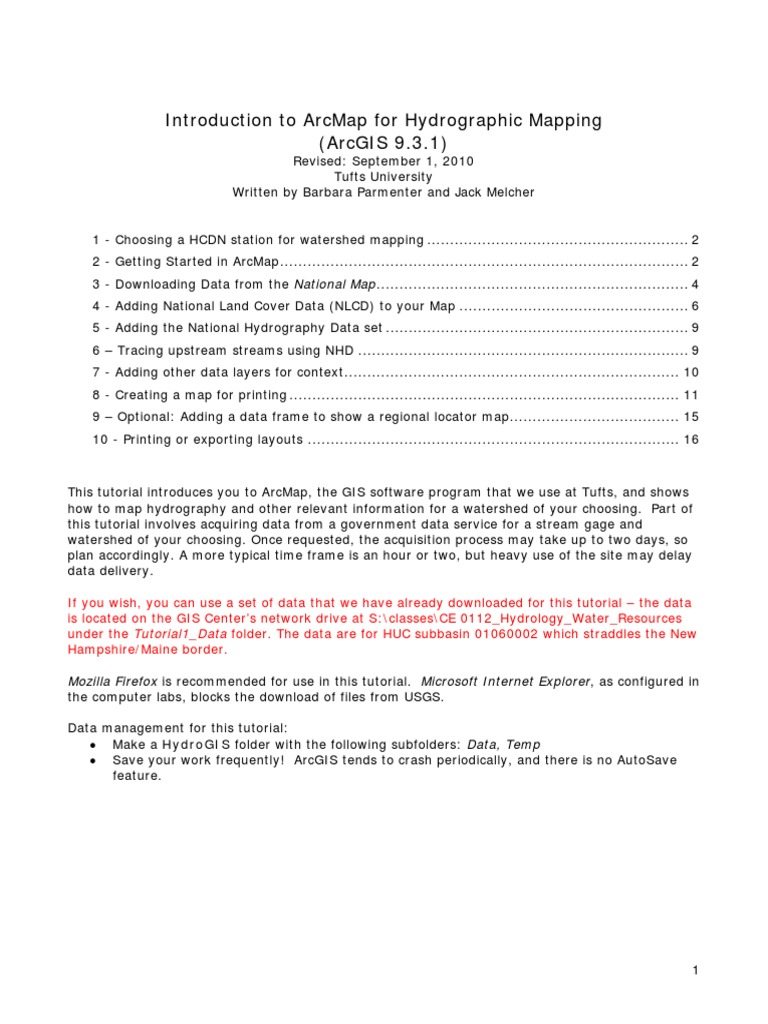 Tutorial 1 - ArcGIS Basics For Water Resources Mapping | PDF | Arc Gis ...