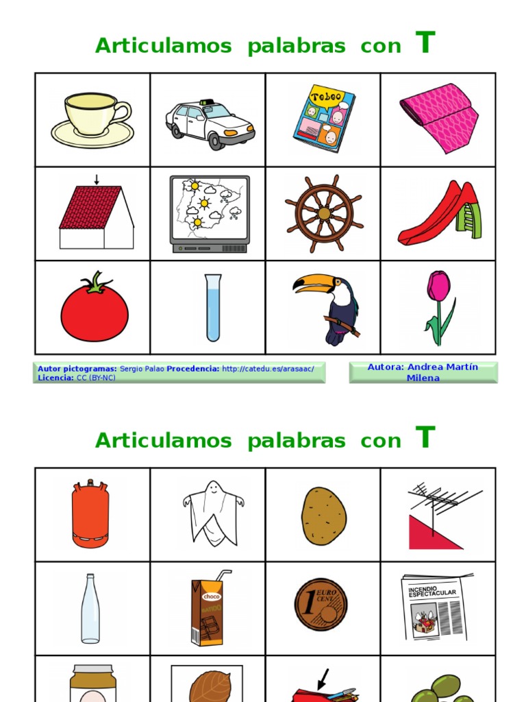 Articulamos Palabras Con T | PDF