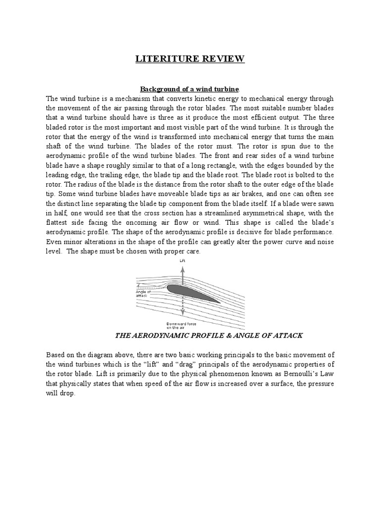 Literature Review Example | PDF | Lift (Force) | Airfoil