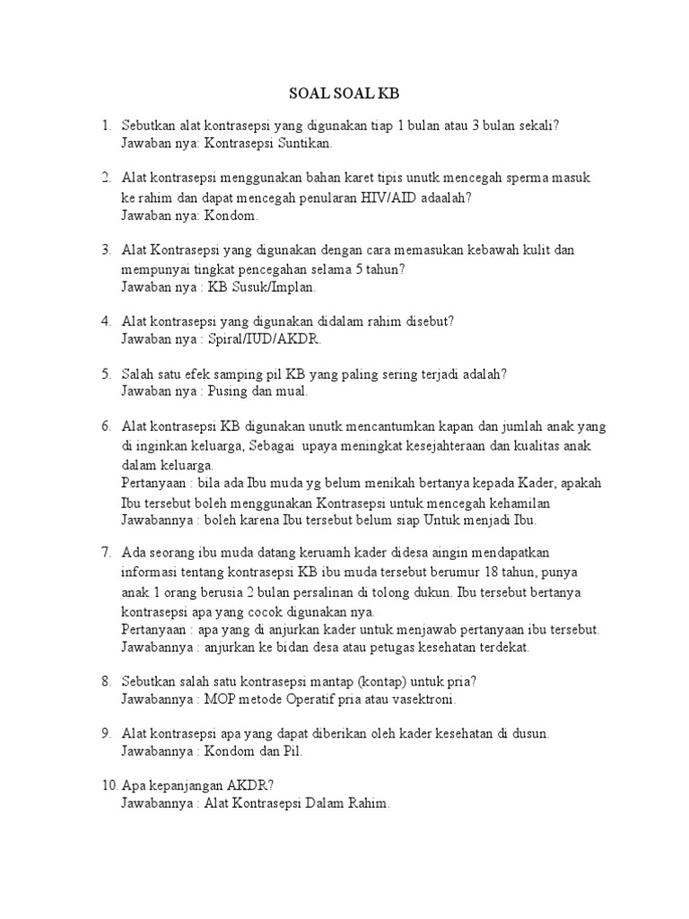 Soal Soal KB | PDF