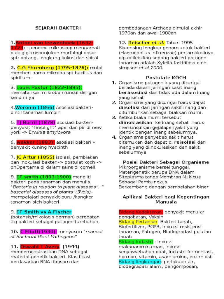 Rangkuman Bakteri | PDF | Kesehatan Holistik