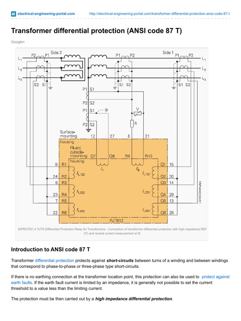 Transformer Differential Protection 87T | PDF | Transformer | Harmonic