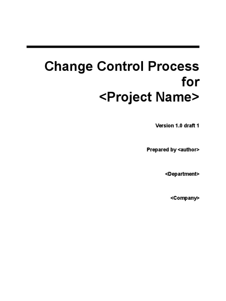 Change Control Process Template | Verification And Validation ...