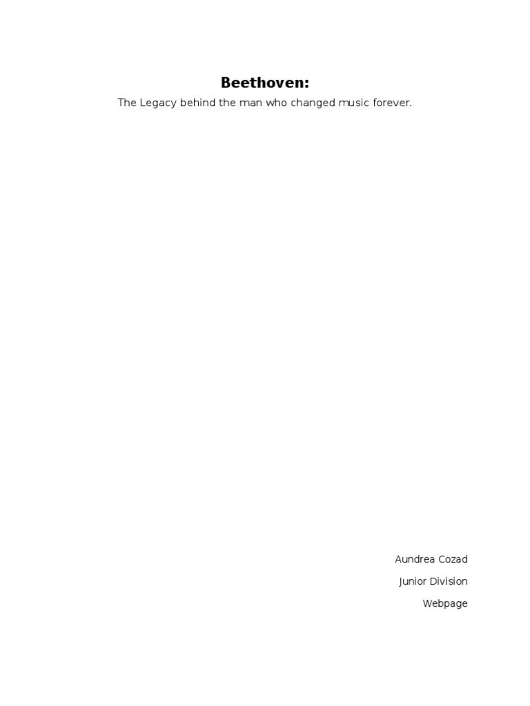 Beethoven's Impact on Music History | PDF