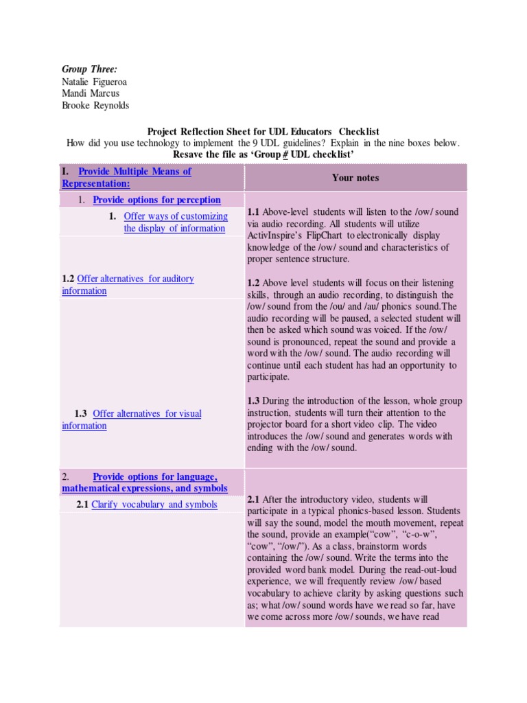 Udl Lesson Plan | PDF | Phonics | Educational Assessment
