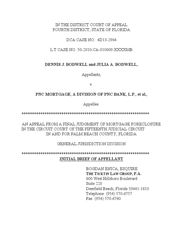Initial Brief For Appeal - BODWELL | PDF | Expert Witness | Evidence (Law)
