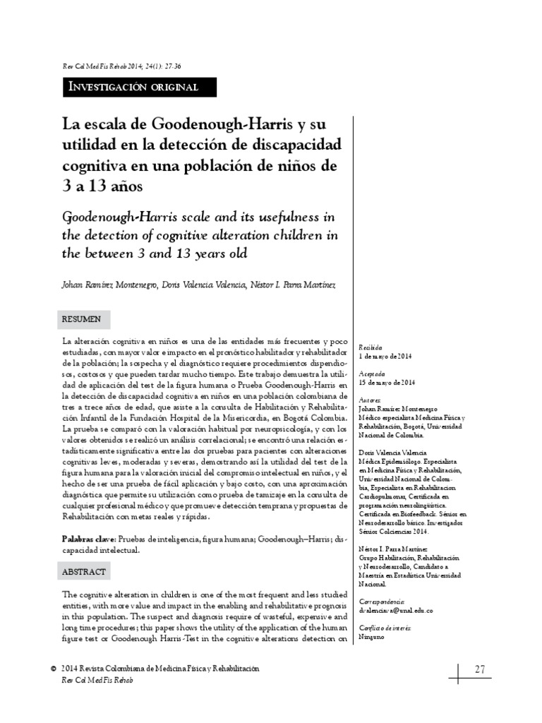 Escala de Goodenough-Harris | PDF | Cociente de inteligencia ...