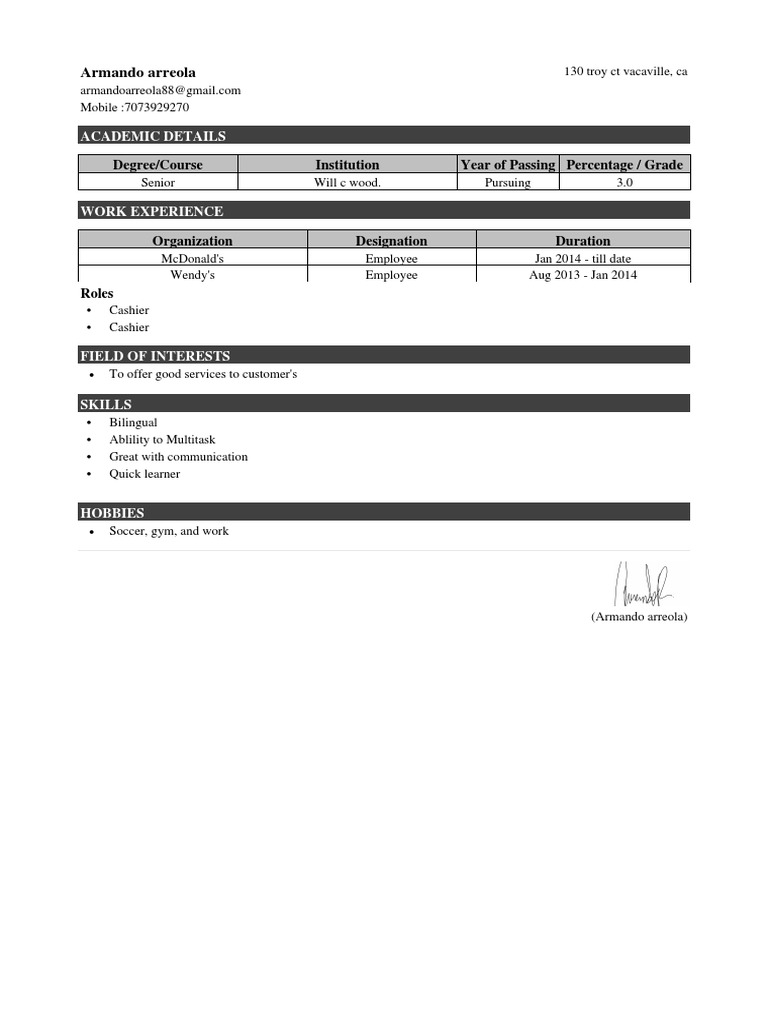 Entry-Level Job Seeker Profile | PDF