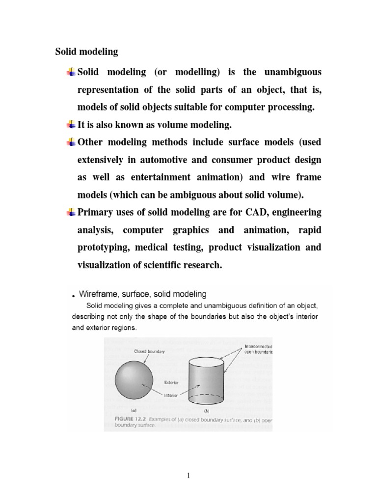 Solid Modeling Techniques Overview | PDF | Computers