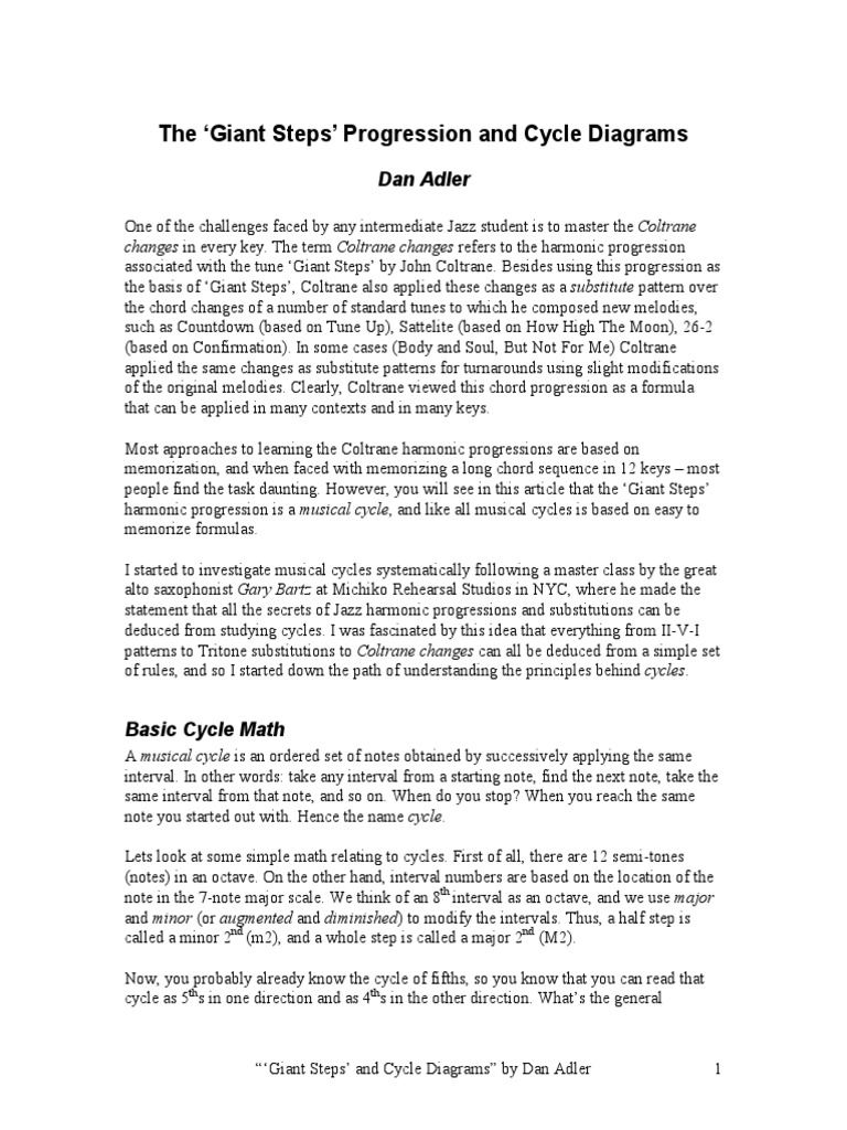 The Giant Steps' Progression and Cycle Diagrams: Dan Adler | PDF | Art