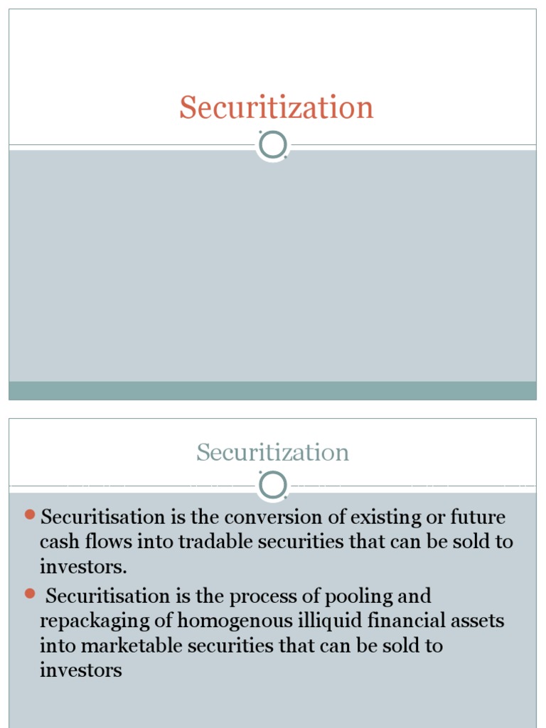 Securitization | PDF | Securitization | Debt