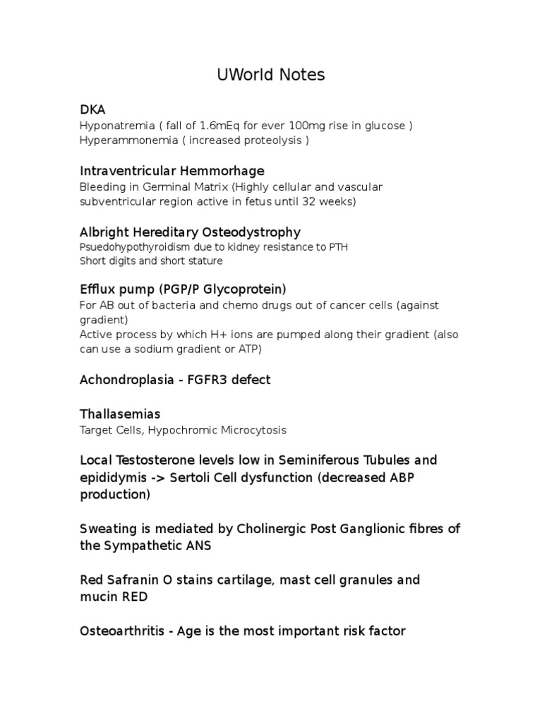 UWorld Notes | PDF | Neuron | Nervous System