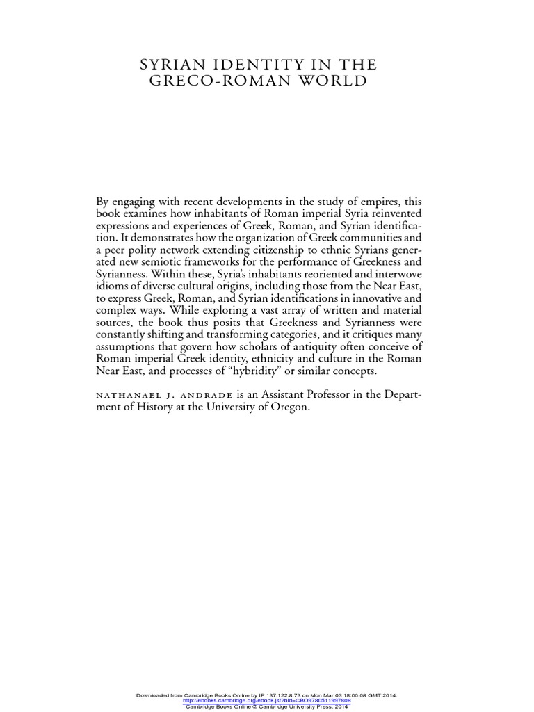 Andrade, Syrian Identity | PDF | Assyria | Ethnic Groups