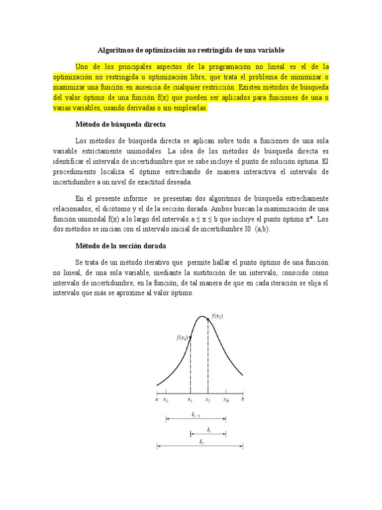 Algoritmos de Programación No Lineal | PDF | Optimización Matemática ...