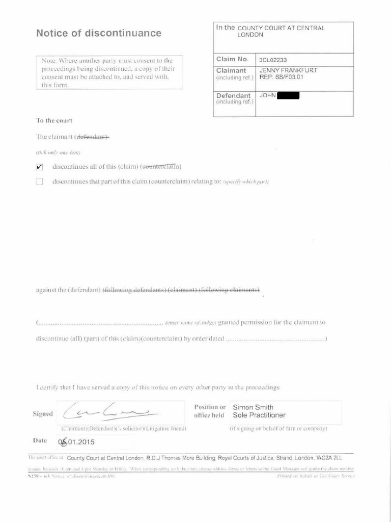 Notice of Discontinuance | PDF