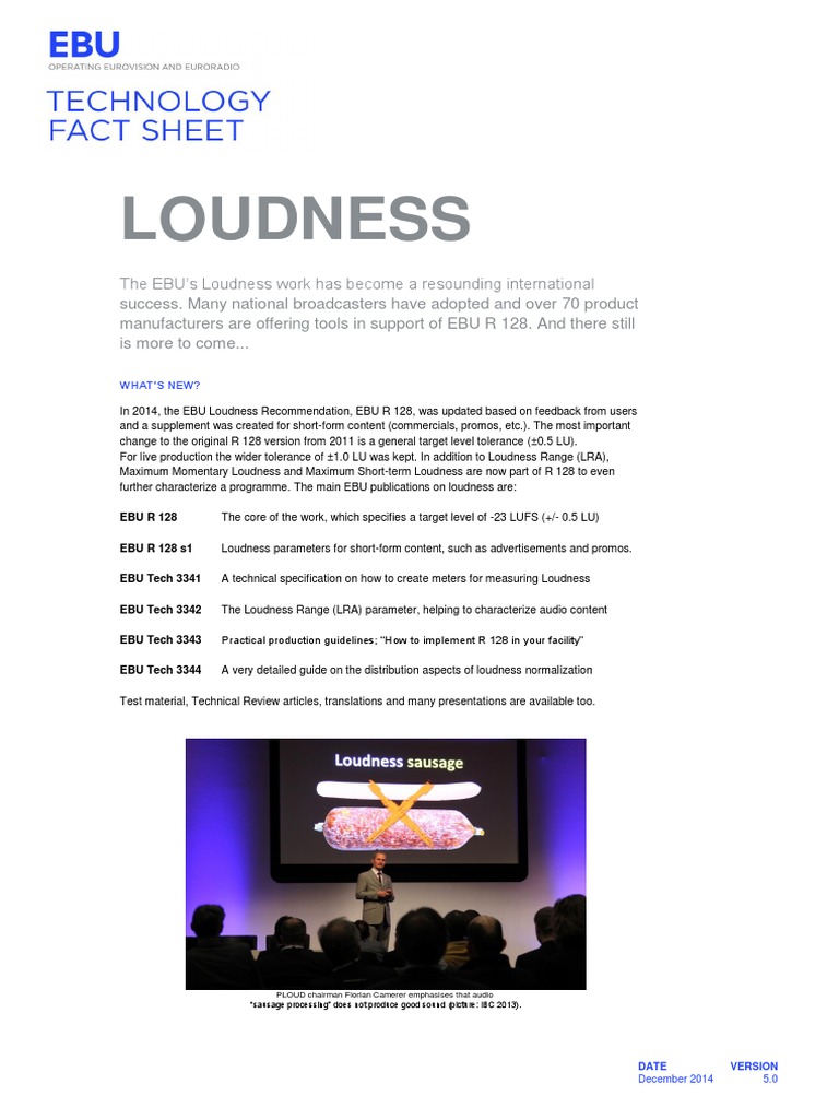 Especificaciones Tecnicas EBU Loudness | PDF | Communication | Computing