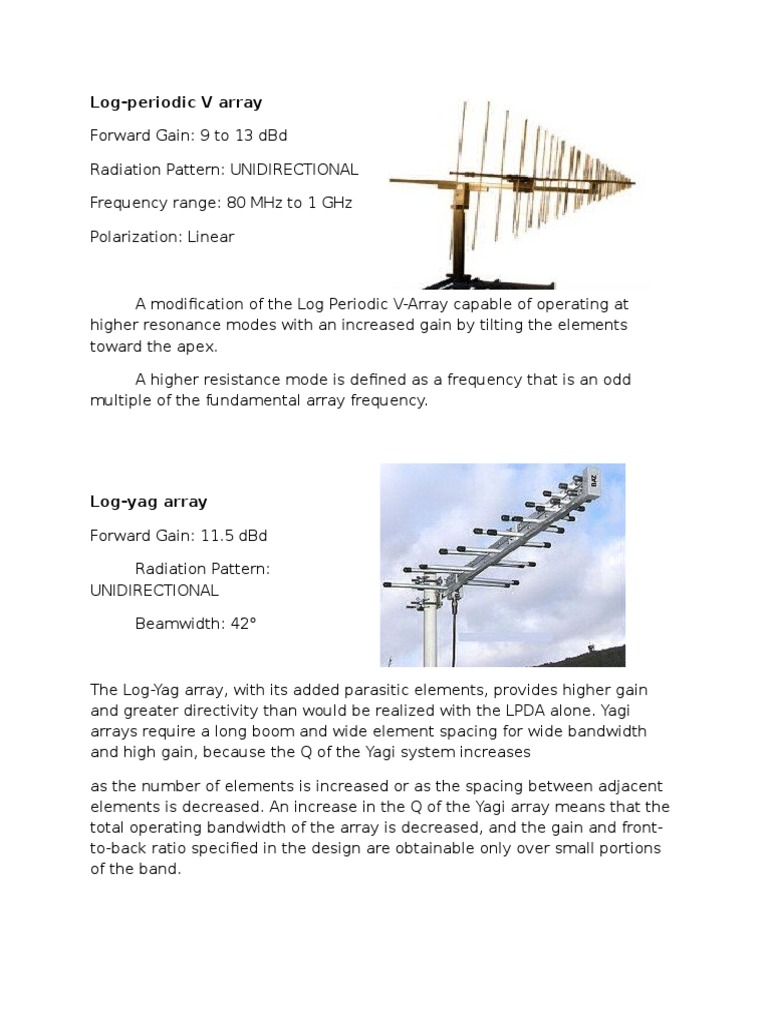 Log Periodic V Array-Quad Array | PDF | Antenna (Radio) | Broadcast ...