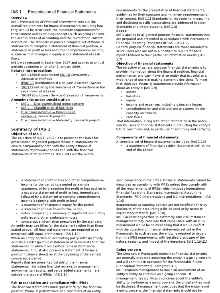 Ias 1 | PDF | International Financial Reporting Standards | Financial ...