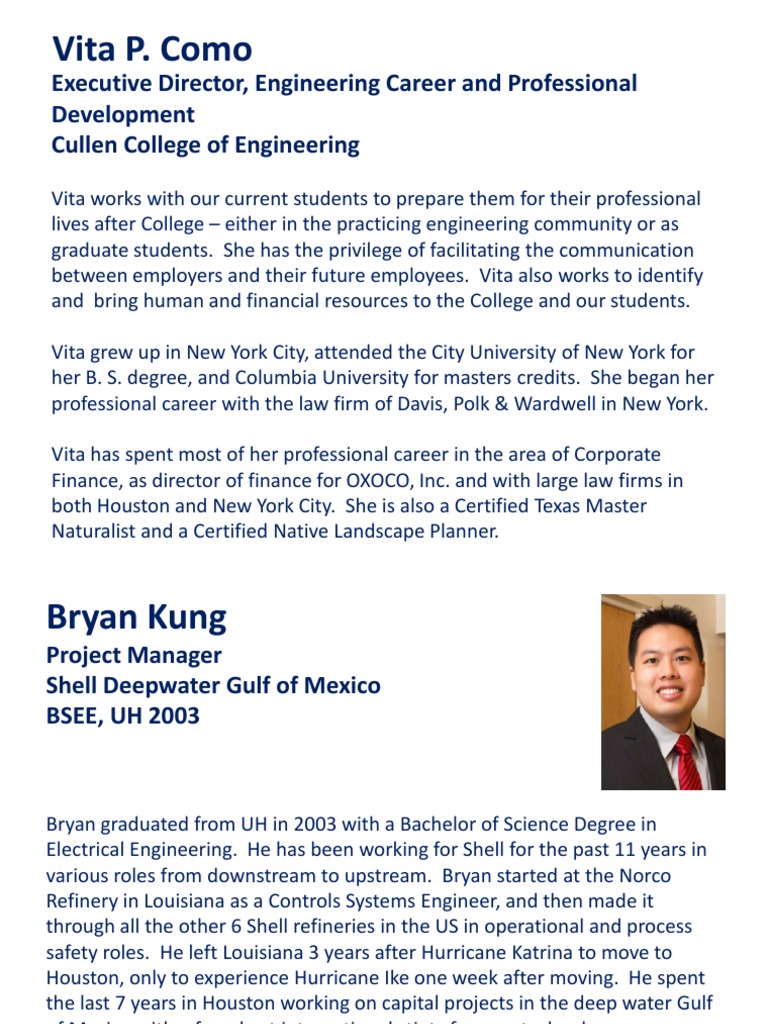 Panelist Biographies | PDF | Halliburton | Internship