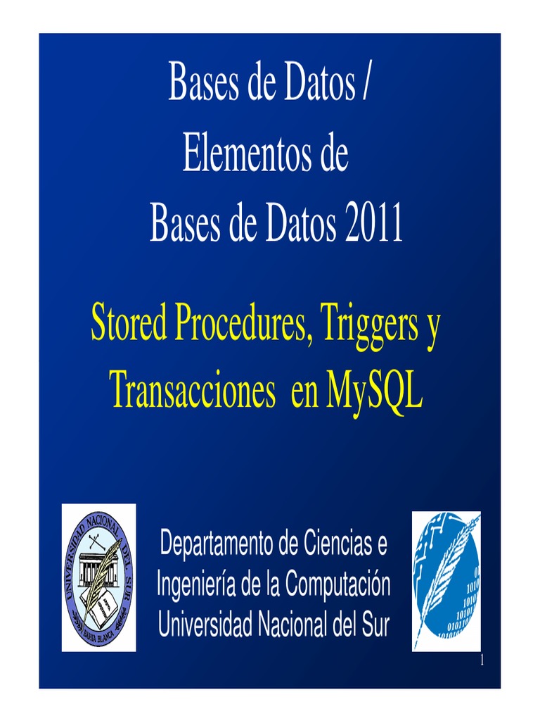 Clase S.P., Triggers y Transacciones en MySQL - Color | PDF | SQL ...
