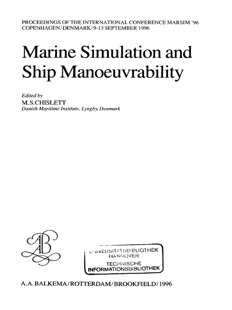 Marine Simulation and Ship Manoeuvrability: M.S.Chislett | PDF ...
