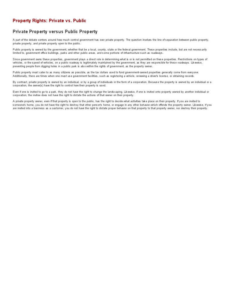 Understanding Private vs. Public Property | PDF | Law