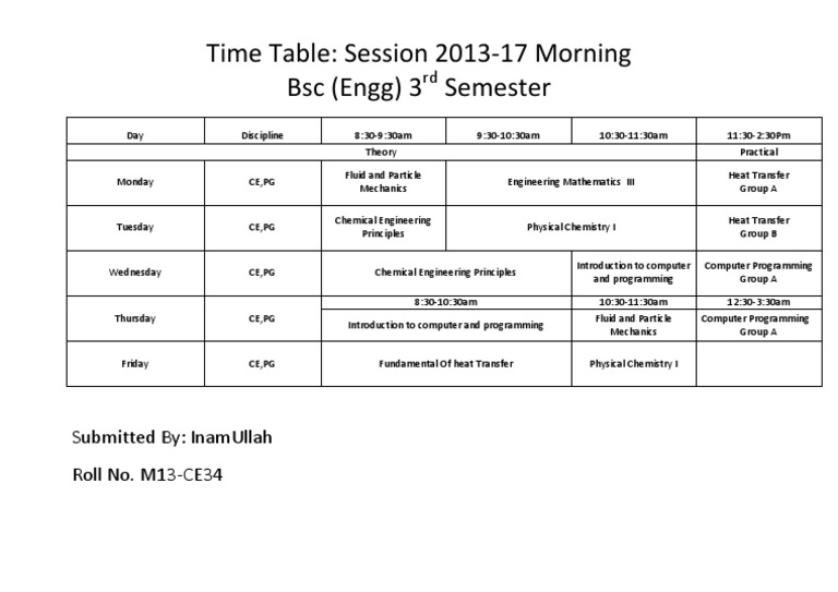 BSc Engineering 3rd Semester Timetable | PDF | Teaching Methods & Materials