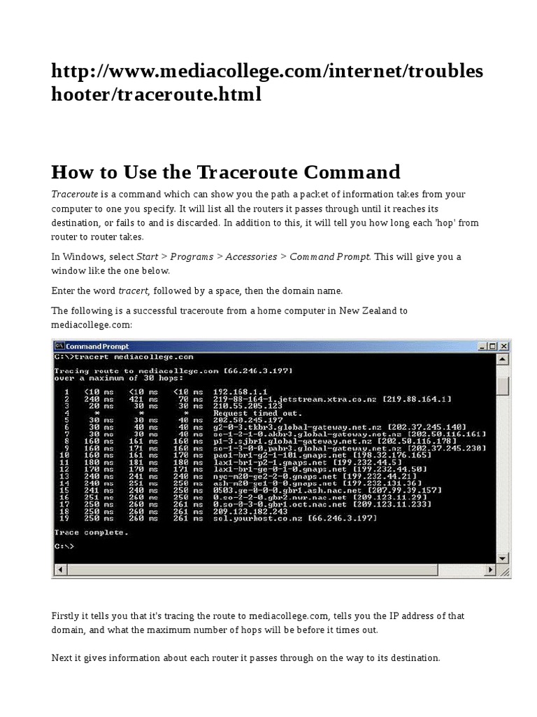 Hooter/traceroute - HTML: Traceroute Is A Command Which Can Show You ...